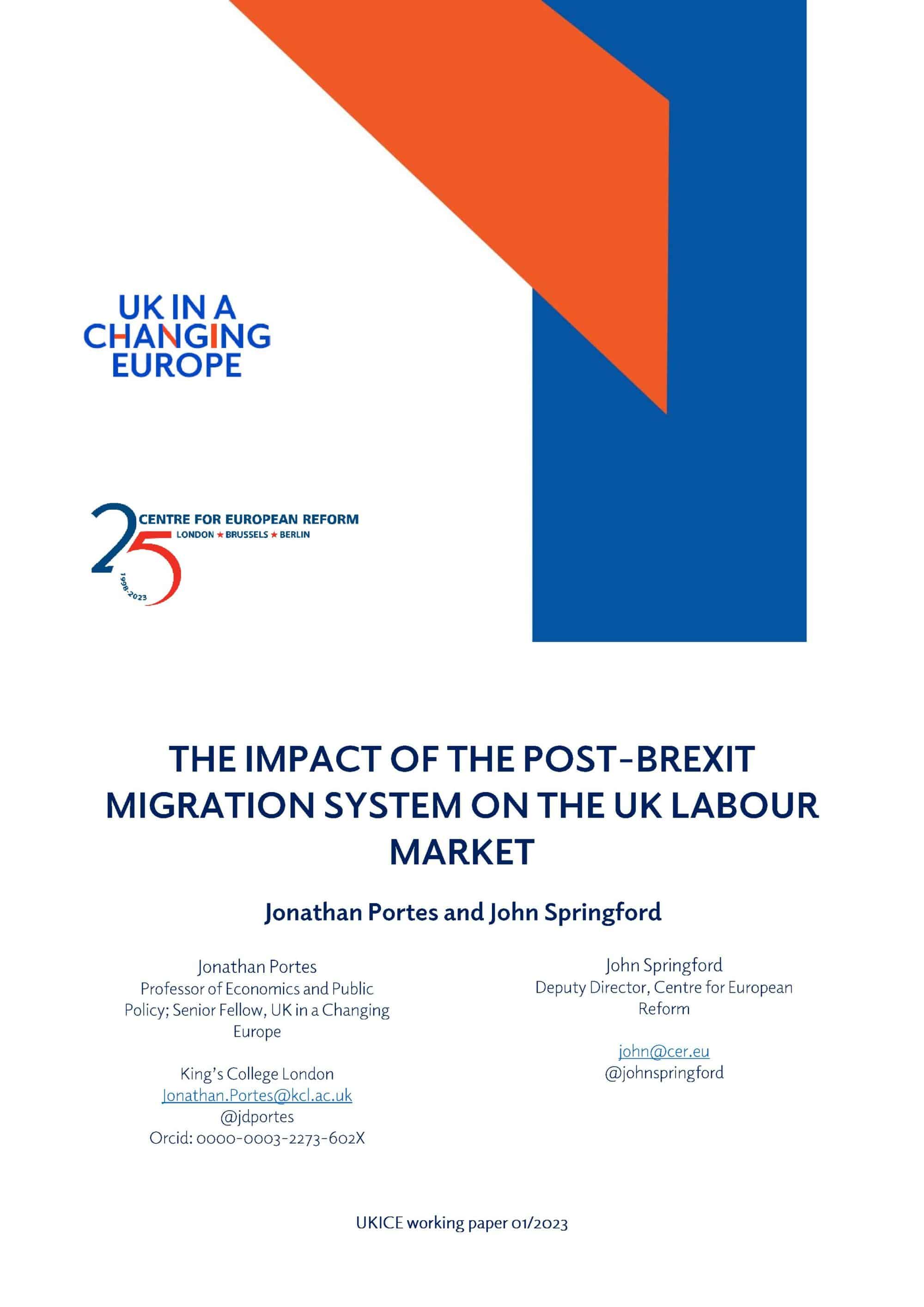 The impact of the post-Brexit migration system on the UK labour market ...