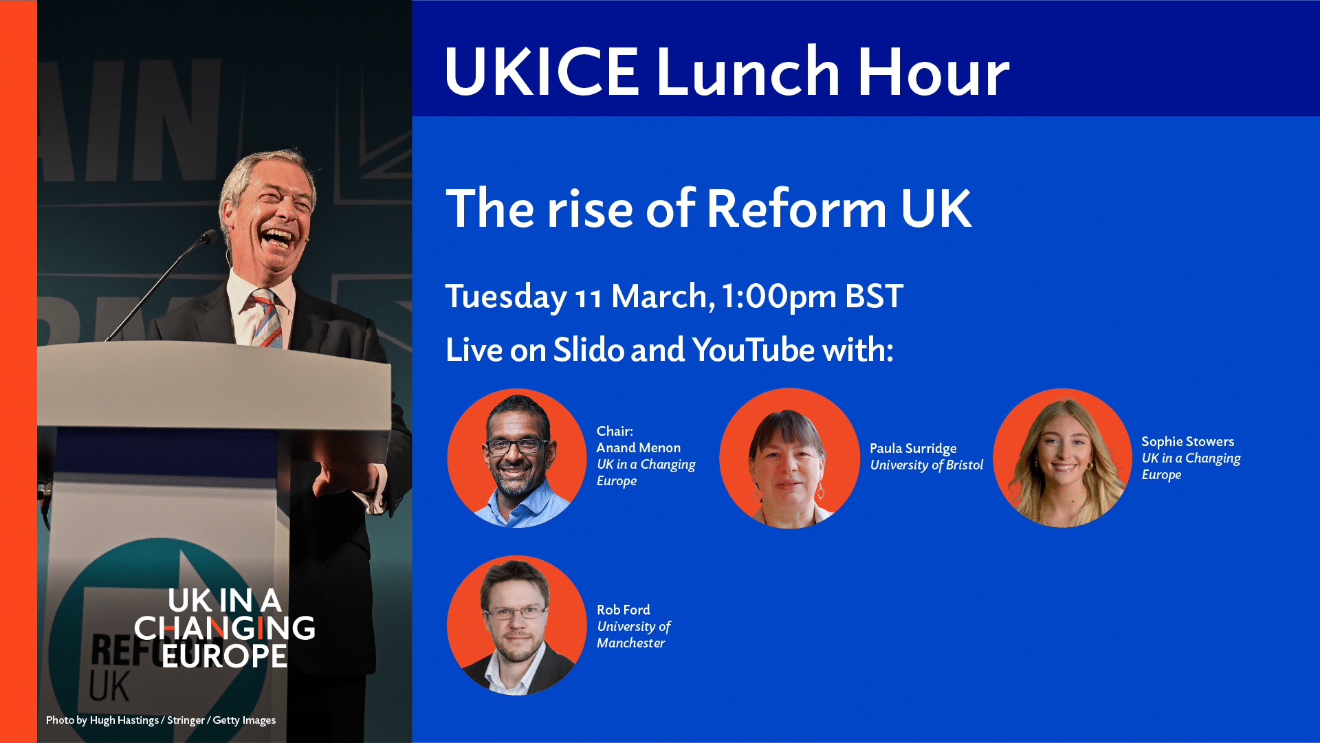 UKICE Lunch Hour: The rise of Reform UK - UK in a changing Europe